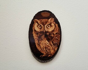 Owl wood burning | Etsy