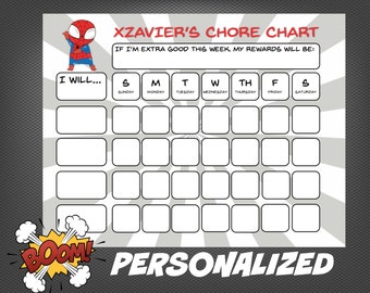 Spiderman chart | Etsy