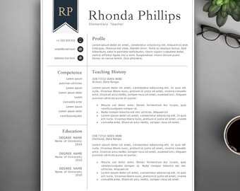 Teacher Resume Template. Creative Resume Template.