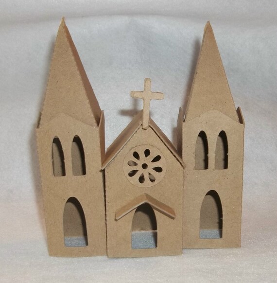 CATHEDRAL-DIY Putz Style Cardboard Church