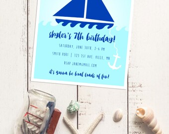 Sail boat invitation | Etsy