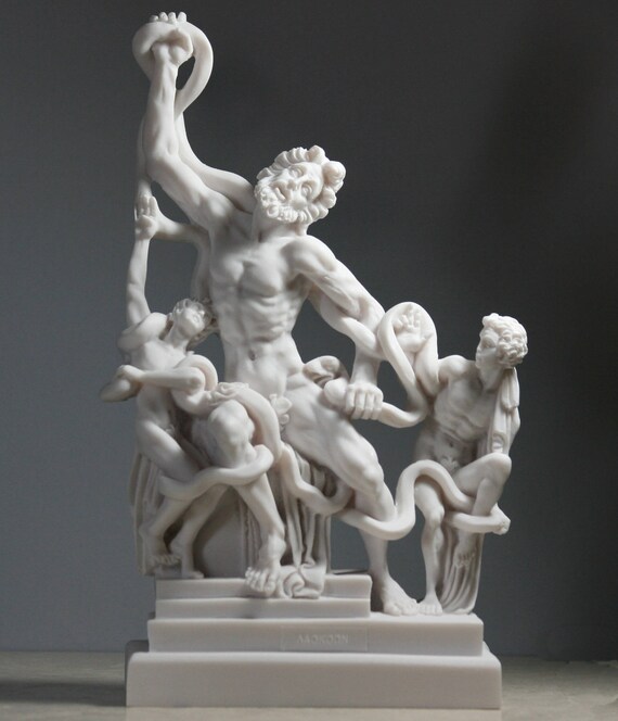 Laocoön and His Sons Group Serpents Museum Cast Marble Statue