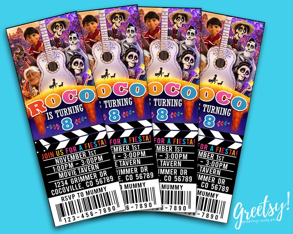 Disney Coco Invitation Disney Coco Birthday Disney Coco