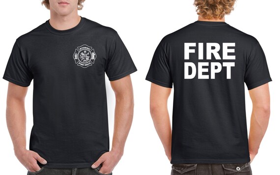 Items similar to 12 Custom Screen Printed FIRE DEPARTMENT Shirts Front ...