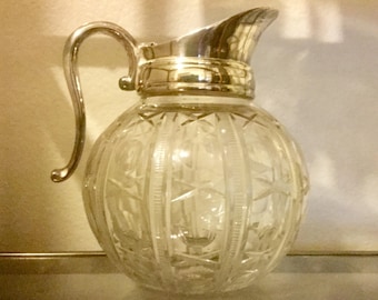 Cut glass pitcher | Etsy