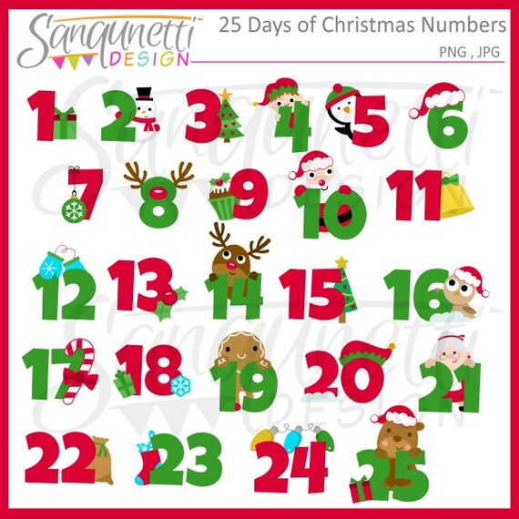 25 Days Of Christmas Clipart Christmas Numbers Christmas 25 Days Of Christmas Clipart Christmas Numbers Christmas