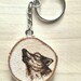 Handmade Keychain / Woodburn Art / Hummingbird