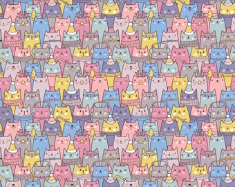 Cat print fabric | Etsy
