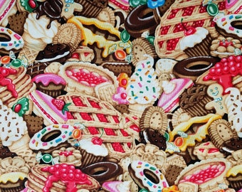 Sweet Tooth Candy Store Treats Cotton Quilting Fabric Panel