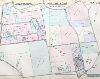 1891 Map of Lower Makefield Township Bucks County Pennsylvania