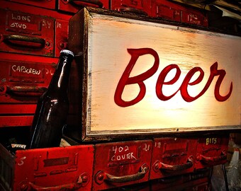 Lighted beer sign | Etsy