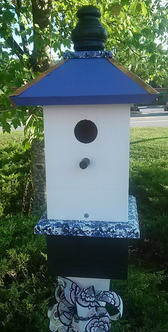 Chickadee Bird House Painted Birdhouse Handcrafted Bird