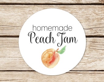 Peach jam label | Etsy
