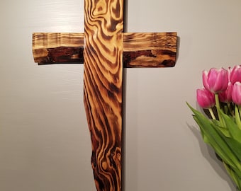 Wood burned cross | Etsy