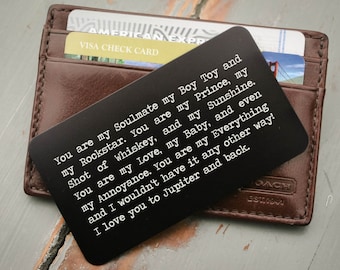 Personalized Wallet Card Metal Wallet Insert Custom Wallet