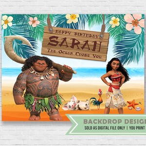 Moana backdrop | Etsy