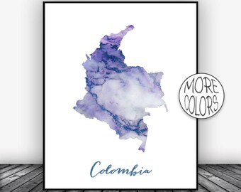 Colombia map | Etsy
