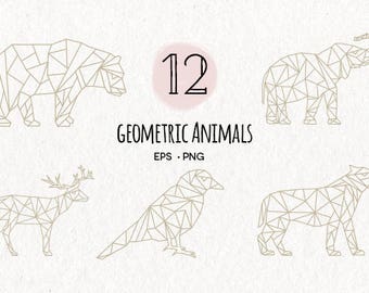 Geometric animal art | Etsy