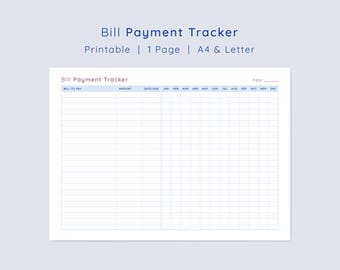 Bill chart | Etsy