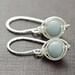 Gray Stone Earrings in Sterling Silver Angelite Gemstone Wire