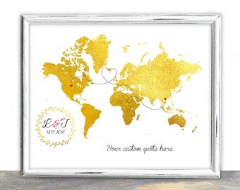 Wedding Guest Book Map Custom Map Custom Map Gift Custom