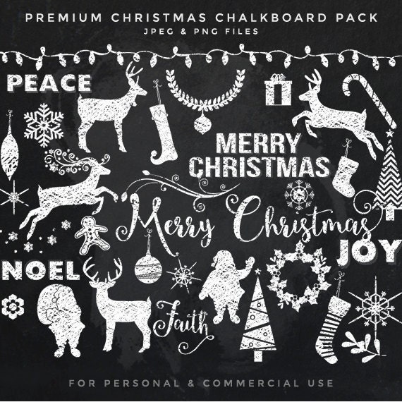Chalkboard Christmas clipart chalk clip art chalk doodles