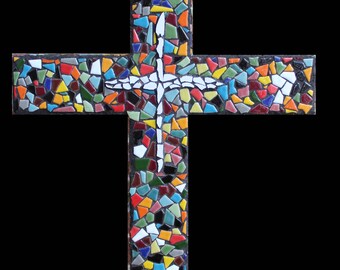 Mosaic tile cross | Etsy