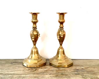 Brass candlesticks | Etsy