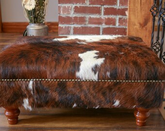 Cowhide ottoman | Etsy
