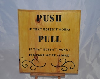 Push pull signs | Etsy