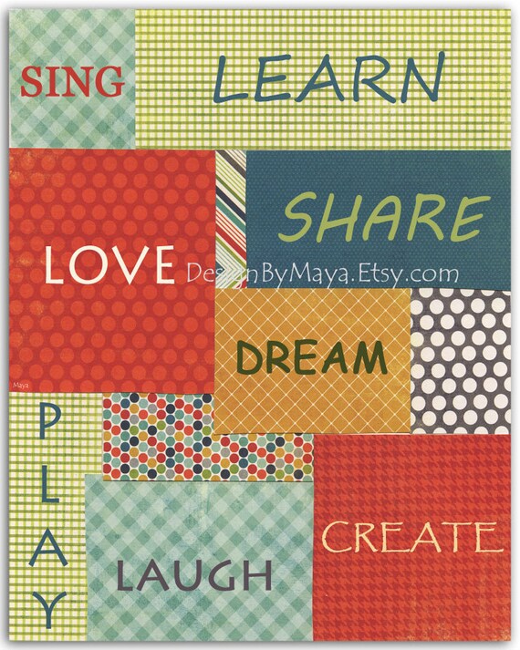 Word Wall Art For Nursery Decoration With The Words: Sing
