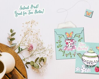 Printable tea bag | Etsy