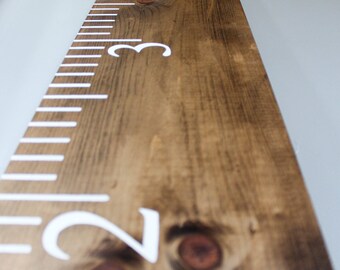 Wood Growth Chart Ruler Hand Painted