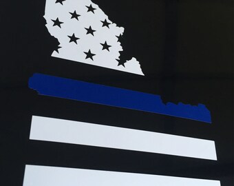 Thin blue line decal | Etsy
