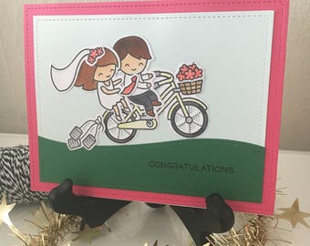 Bicycle wedding card | Etsy