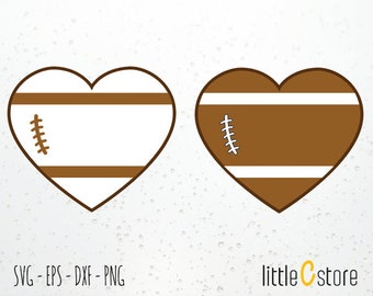 Football heart svg | Etsy