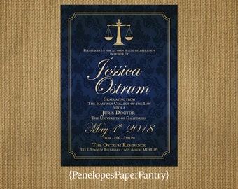 Law school graduation invitation | Etsy