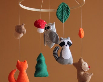 Woodland Mobile Sewing Pattern DIY Woodland Nursery Mobile