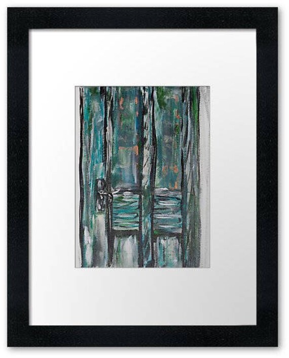 Secret door Original acrylic painting Old door art cottage