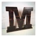 Handmade Reclaimed LARGE Wooden Block School Alphabet Letter