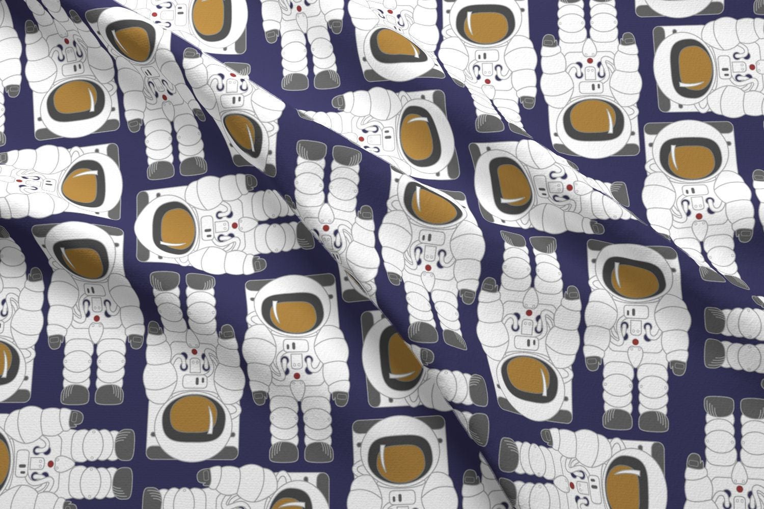Retro Astronaut Fabric Cosmic Voyage Astronaut By Sarah