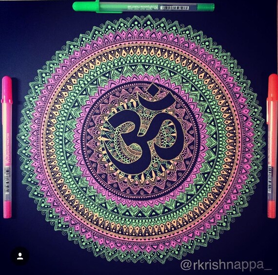 Om Mandala art print homedecor