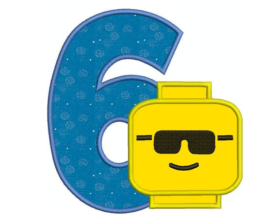 LEGO Number 6 Machine Applique Embroidery Instant Digital