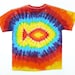 Fish Shirt Adult Tie Dye T Shirt Rainbow Colors