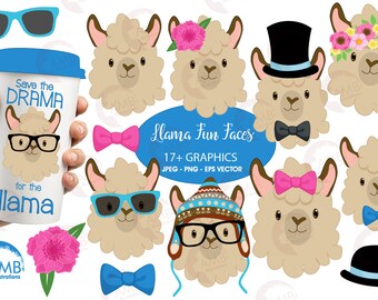 Llama Clipart Alpaca Printable Pretty Llamas and Alpacas