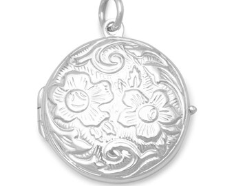 Custom Engraved Locket Personalized Sterling Silver Heart