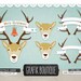 Christmas Deer decorated antlers vector clip art diy greeting