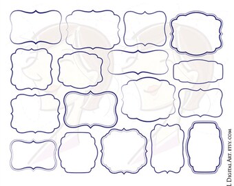 Digital Frames Clip Art simple shapes for making Labels