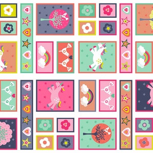 Unicorn fabric panel | Etsy