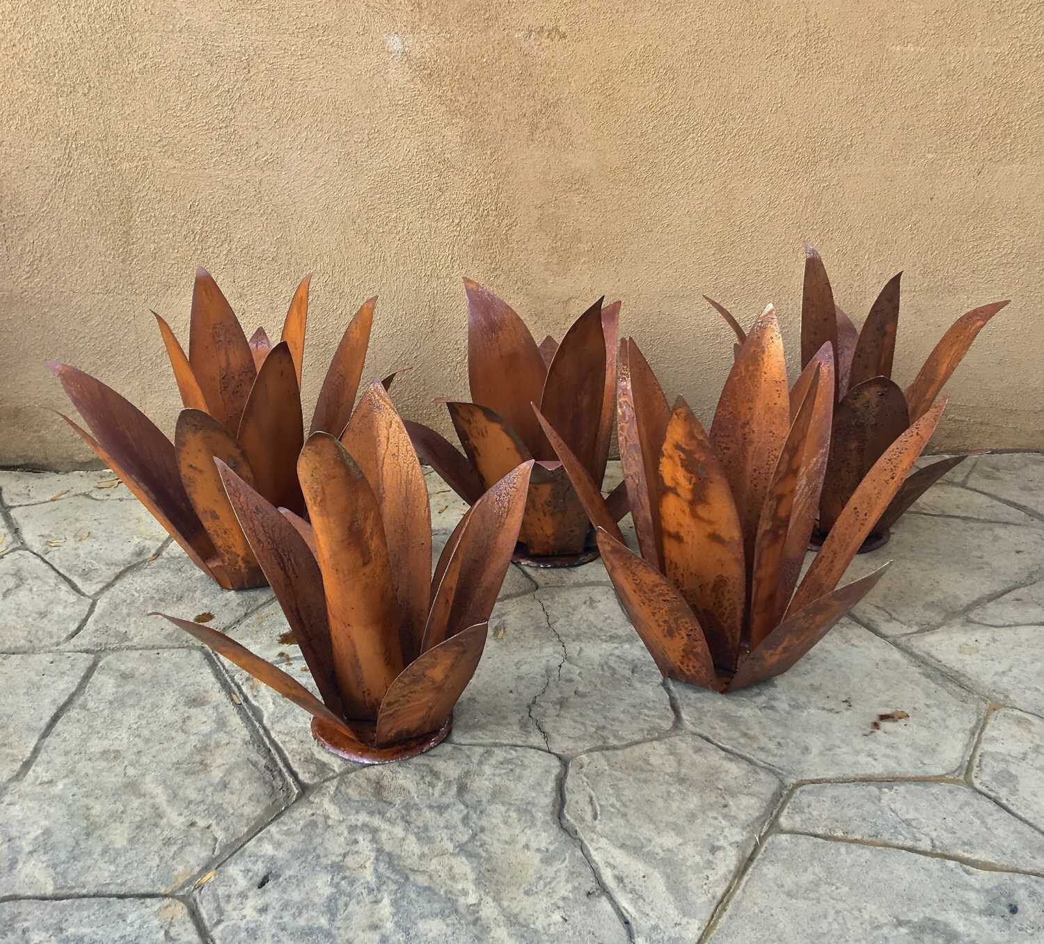 5 Agave SetMetal Yard ArtMetal Garden SculptureMetal